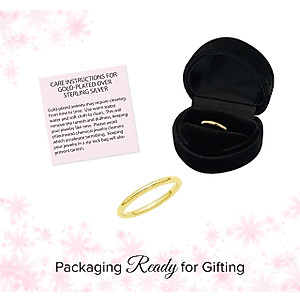 14K Gold-Plated over Sterling Silver 2mm Band Baby Ring for Toddlers and Little Girls Jewelry Gift (Size 2)