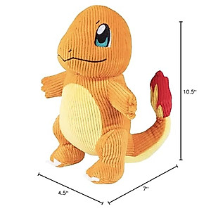 Pokemon 8" Charmander Corduroy Fabric Plush - Limited Edition - Officially Licensed - Authentic Soft Stuffed Animal Toy Figure - Gift for Kids, Boys, Girls - 2+