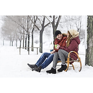 TEMOFON Womens Snow Boots Winter: Black Warm Fur Lined Ankle Booties Outdoor Anti-Slip Waterproof Comfortable Snow Boots for Women Size 7