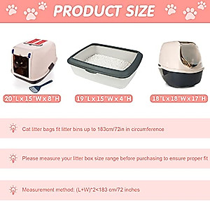 Thenshop 60 Count Litter Box Liners 36'' x 18'' Jumbo Cat Pan Liners Drawstring Cat Supplies Extra Large Disposable Cat Litter Bags Cat Box Liners for Trash Waste Easy Cleaning Litterbox Tidy()