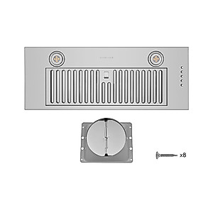 Hauslane Insert 30 Inch, Hood Vent for Kitchen | Low Noise Performance, Diswasher - Baffle Filters, LED Lamps, Stainless Steel Ductless Range Hood, Kitchen Range Hood 11.25” Deep