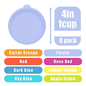 VIOTIIN 1 Cup Silicone Replacement Lids Storage Cover for Pyrex 7202-PC and Anchor Hocking Glass Bowls (Container not Included) 8 Pack Microwave, Dishwasher and Freezer Safe