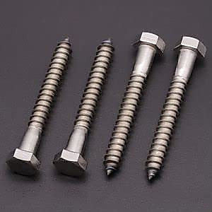 (6 PCS) 5/16 x 5" Stainless Steel Hex Lag Screws Bolts, 304 Stainless Steel Hexagon Head Lag Wood Screws, Partial Thread, by RoyceMart