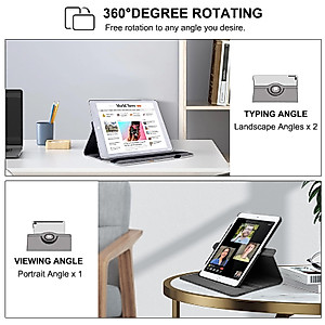 Rouceyxin New iPad 9.7 2018 2017 / iPad Air 2 Case - 360 Degree Rotating Stand Protective Cover with Auto Sleep Wake for iPad 9.7 inch (6th Gen, 5th Gen) / iPad Air 2/ iPad Air (Green Marble)