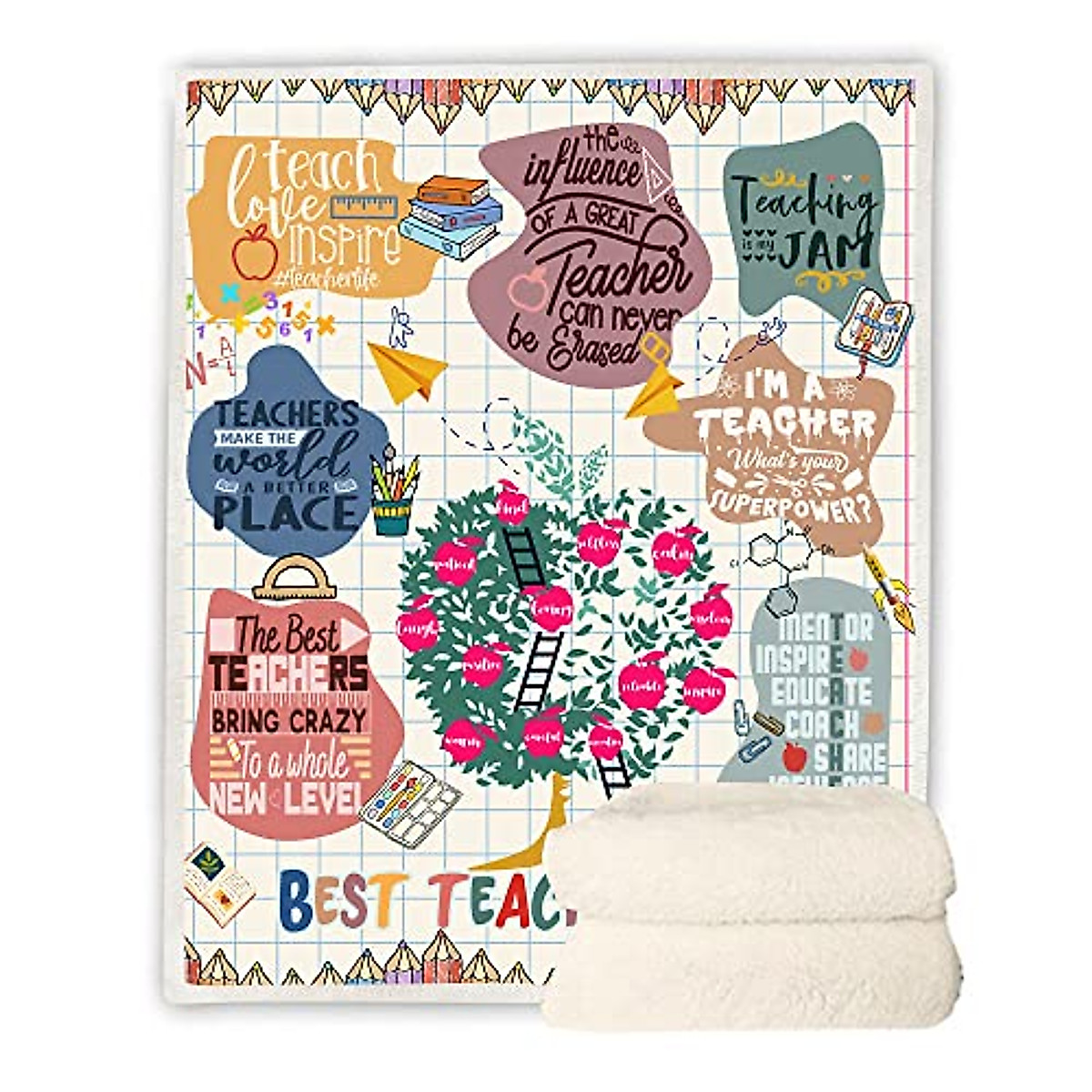 Onecmore Teacher Gifts for Women Throw Blanket Teacher Appreciation Gifts Teachers Day Graduation Retirement Gifts Best Teacher Christmas Back to School Gifts New Teacher Gifts for Couch Bed 50"x60"