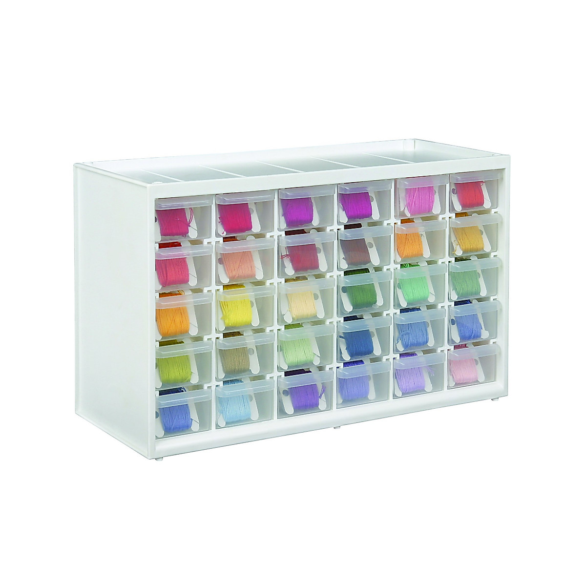 ArtBin 6830PC Store-In-Drawer Cabinets - Wall Mountable Storage Cabinet with 30 Drawers, Art & Craft Organizer, Clear/White