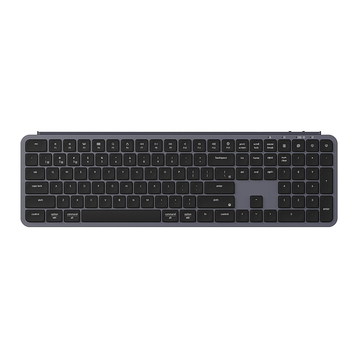 Keychron B6 Pro Full-Size Ultra-Slim Wireless ZMK Custom Keyboard, Triple-Mode 2.4 G/Bluetooth 5.2/Wired Programmable, Lightweight Quiet Key with Numeric Keypad for Mac/Windows, Space Gray
