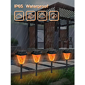 AveyLum Solar Flame Torch Light Outdoor Solar Flickering Dancing Flame Torch Lights Security Lights Landscape Lighting for Garden, PatioYard, Pathway Decoration(4 Pack)