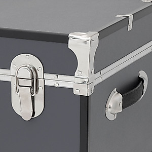 30" Trunk with Wheels & Lock, Wood Storage Container for Adults, Multiple Colors (Color : Gray)