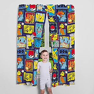 Franco Kids Room Window Curtains Drapes Set, 82 x 63 in, Pokemon