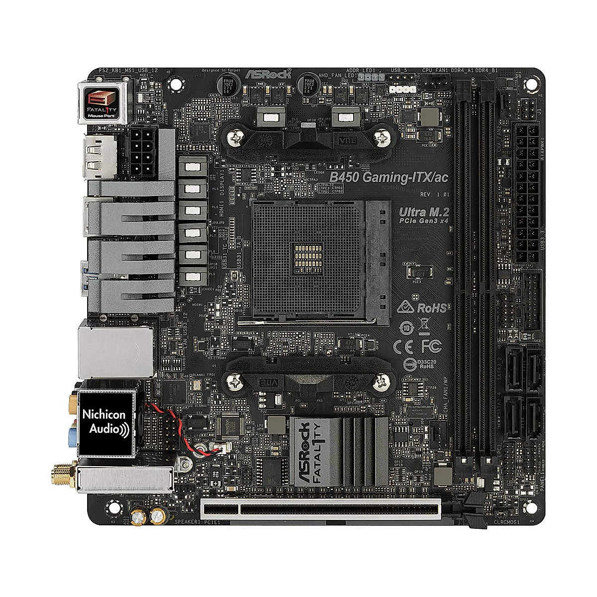 ASRock Mini-ITX Motherboard (B450 Gaming-ITX/AC)