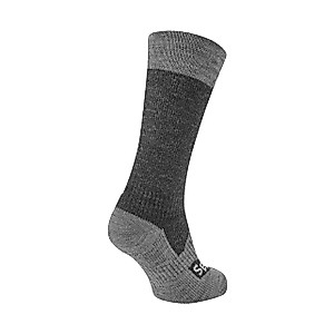 SEALSKINZ Unisex Waterproof All Weather Mid Length Sock, Black/Grey Marl, X-Large