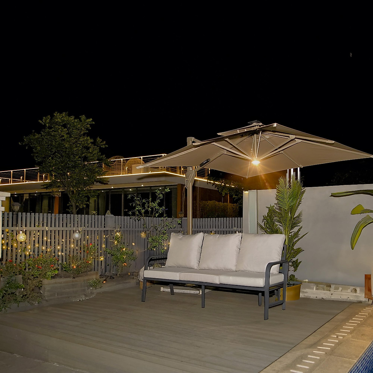 Outlux 1Set Aluminum Sofa Chairs, Three People Sofa with Rust-Resistant Cushions -Perfect for Yard, Deck, Porch, and Balcony (Only 1sofa)