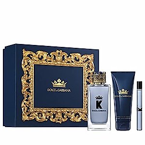 Dolce & Gabbana K for Men 3 Piece Set (3.4 Ounce Eau de Toilette Spray, 1.6 Ounce After Shave Balm + 0.33 Ounce Travel Spray)