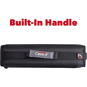 Case-It The Classic Zipper Binder - 2 Inch O-Rings - Multiple Pockets - 350 Sheet Capacity - Comes with Shoulder Strap - Midnight Blue D-251