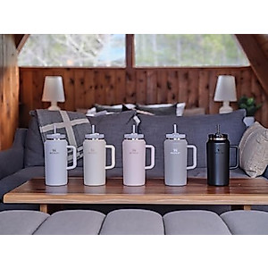 Stanley Quencher H2.0 Tumbler with Handle & Straw 64 oz | Flowstate 3-Position Lid | Large Capacity for Travel & Sports | Insulated Stainless Steel Cup | BPA-Free | Ash