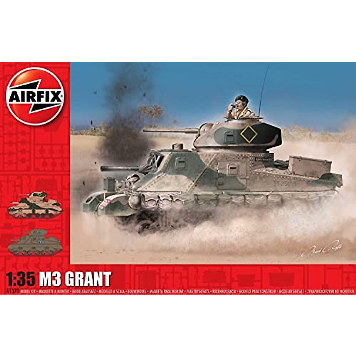 Airfix M3 Grant/Lee 1:35 WWII Military Tank Armor Plastic Model Kit A1370