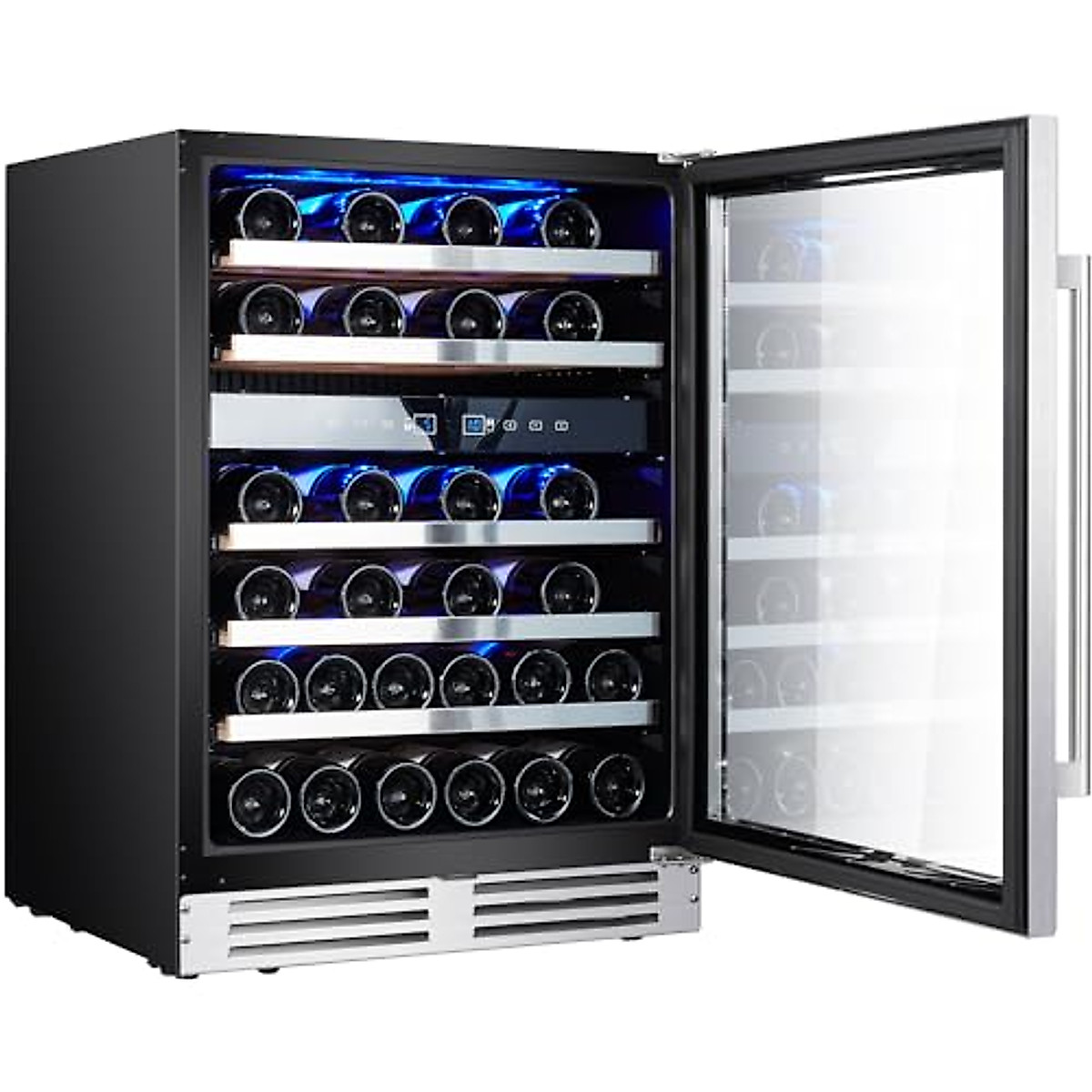 STAIGIS 46 Bottle Compressor Wine Cooler Refrigerator, 24 inch Wine Fridge Freestanding Dual Zone for Home, Kitchen and Bar, Digital Temperature Control