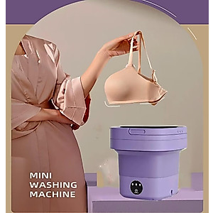 Portable Washing Machine with Disinfection and sterilization, Small Washing Machine Foldable for Underwear,Baby Clothes,or Small Items,Suitable for Apartments, Dormitories,Camping,Travel,Lavender