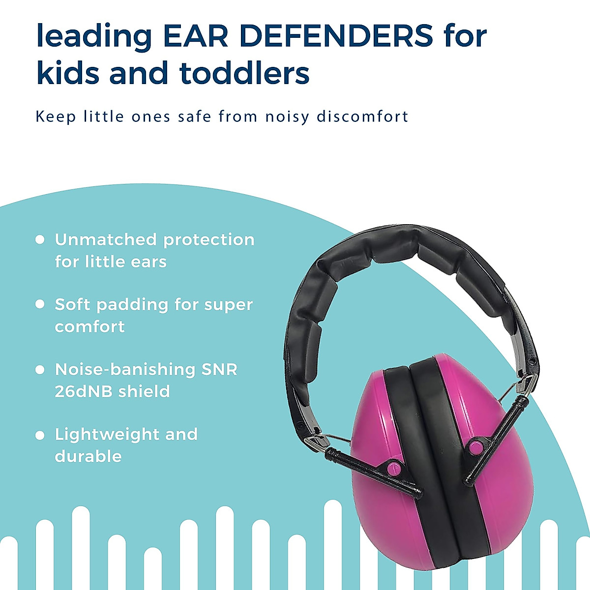 BANZ Kids Headphones – Hearing Protection Earmuffs For Children – ADJUSTABLE headband to fit all ages – Protect Kids Ears – Block Noise – Fireworks – Sporting Events – Concerts – Movies (Magenta)