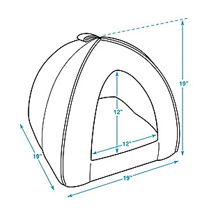 Pet Tent-Soft Bed for Dog and Cat by Best Pet Supplies - Brown Linen, 19" x 19" x H:19"