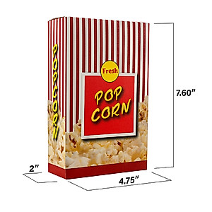 MT Products Popcorn Boxes for Party or Movie Night - 1.25 oz. (Pack of 50) - #3 Popcorn Buckets With Close Top