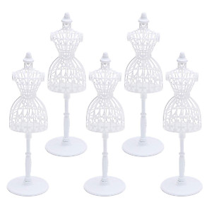SUPVOX 10pcs Doll Dress Form Mini Mannequin Stand Dress Form Cloth Gown Clothing Clothes Gown Display Mini Mannequin Model Stand for Doll Display Holder Toy