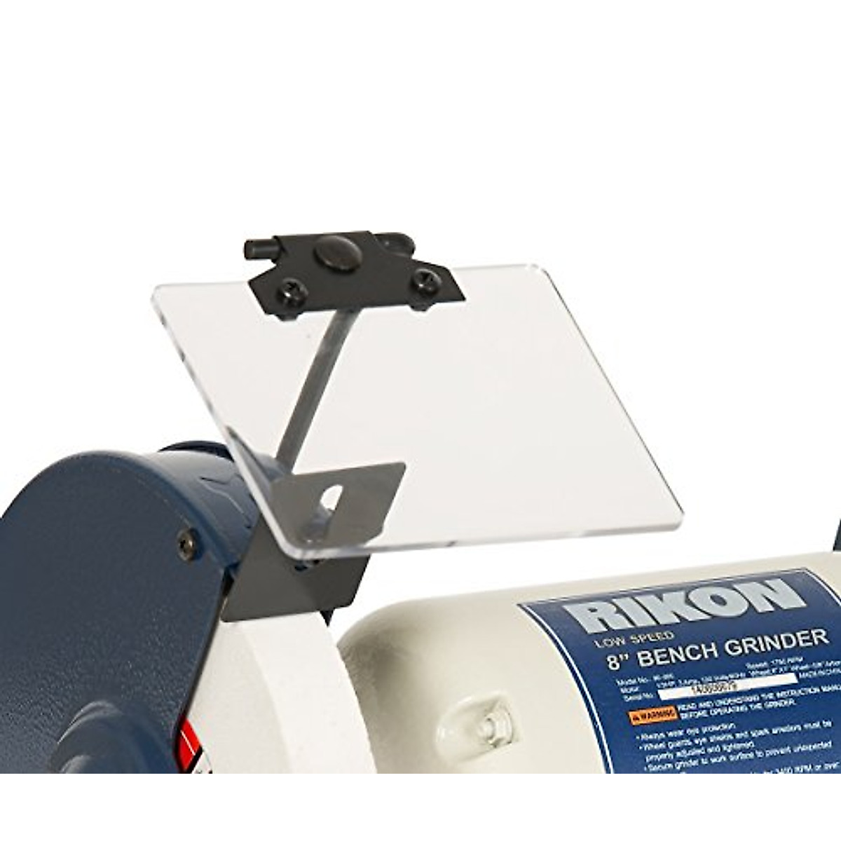 RIKON Professional Power Tools, 80-805, 8â€ Slow Speed Bench Grinder, Powerful Shop Table Tool, Perfect for Sharpening, With Anti-Vibration Rubber Feet