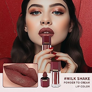 UCANBE 3 Pcs Powder-to-Cream Lip Color Matte Lipstick Set, Highly Pigmented Velvet Smooth Face Makeup Powder for Lip, Eye & Cheek, Non-sticky Long Lasting Makeup Lip Sticks Kit #1