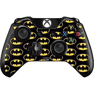 Skinit Decal Gaming Skin Compatible with Xbox One Controller - Officially Licensed Warner Bros Batman Logo Pattern Design