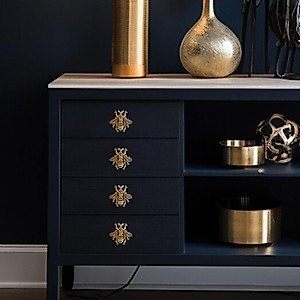 HEVSTIL 2-Pack Bee Shape Cabinet Knob,Nature Theme Single Hole Pulls for Cabinet Dresser Knobs Furniture Door,Antique Gold