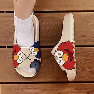 ibnsdoy Cloud Cushion Slides EVA Pillow Slippers Cute Graffiti Slides House Shoes Non-Slip Thick Soft Platform Slide Sandals For Women Men Unisex Massage Shower Bathroom Slipper For Spa Gym Home