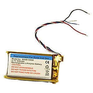 Replacement Battery for Microsoft Zune 80gb 120gb 2nd Gen 850mAH Repair Part (Battery ONLY no Tool)