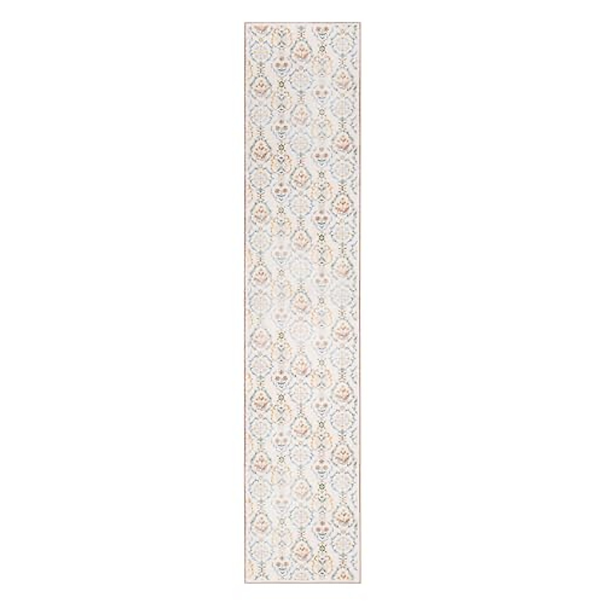 Phantoscope Hallway Runner Rug 2'x10', Washable Non-Slip Boho Rug Runner with Rubber Backing, Ultra-Thin Classic Floral Painting Stair Runner for Kitchen Entryway Bathroom Stairway, Beige Pink/Floral
