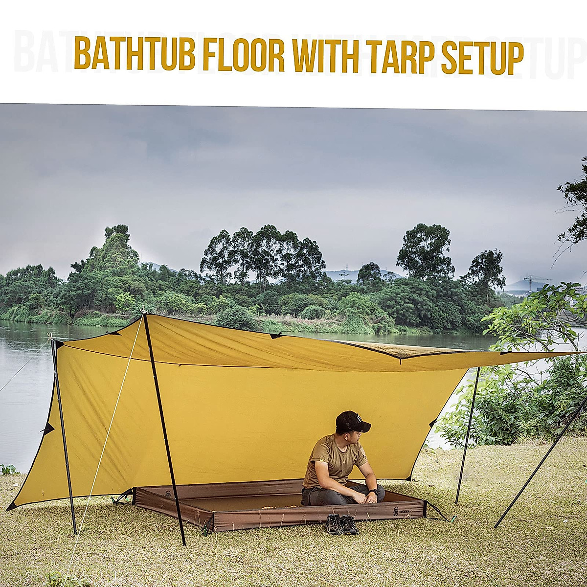 OneTigris Camping Combo: OneTigris Camping Tent Bathtub Floor and OneTigris Bulwark Camping Tarp