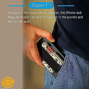 niubuy Magnetic Wallet & Minimalist Slim Wallet for Men -MagSafe Wallet-Hard Shell Lightweight iPhone Wallet - for iPhone 14 Pro Max/ 14 Pro/ 14/13 Pro Max/ 13 Pro/ 12 Pro Max -Gray