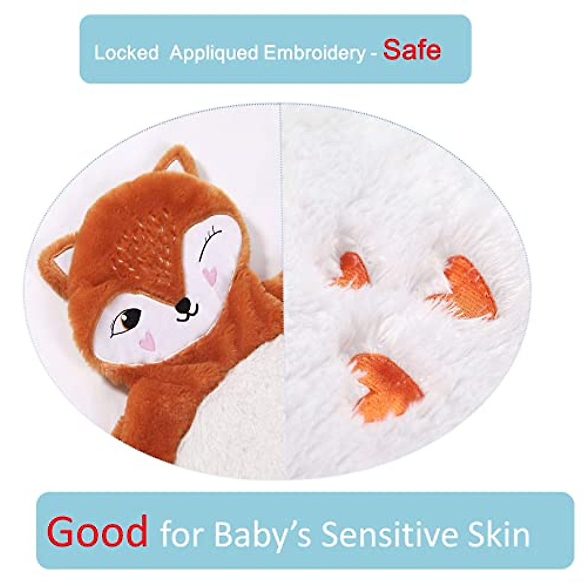 Little Grape Land Baby Play Mat for Floor, Tummy Time Mat & Fox Nursery Rug, Baby Floor Piano Play Mat Gym Activity Plush Padded Play Mat Infant, Foldable & Machine Washable