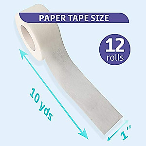 Conkote Soft Paper Surgical Tape 1" x 10 Yards, Gentle Adhesion and Hypoallergenic, 12 Rolls