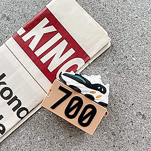 Airpods Pro Case, Silicone Sneaker 700 Shoe Box Case Compatible for AirPod pro Case, Shockproof Coconut Airpods Pro Case Cover Accessories with Keychain for Kids Girls Teens Boys Men Women.