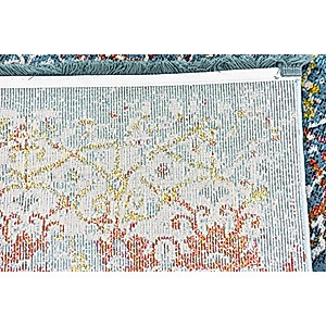 Unique Loom Baracoa Collection Area Rug-Alamar, 5' 5" x 8' Rectangle, Blue/Olive