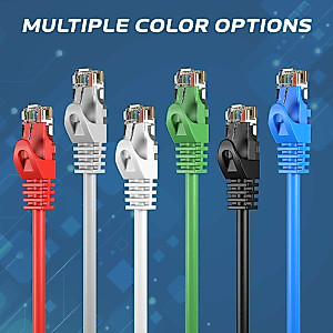 Cables Direct Online Cat5e 100FT Network Ethernet Patch Cable, 350Mhz Internet Wire, Compatible with PC, Laptop, Modem, Router, TVs, Printer Cord, Consoles for Home and Office, White