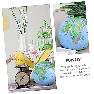 Abaodam Outside Summer Toys Inflatable Balls for Kids Small Inflatable Pool Children Beach Ball Inflatable Water Balls Inflatable Pool Balls Map Earth Globe PVC Decorations Outdoor Child