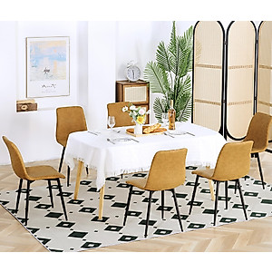 HeuGah Dining Chairs Set of 2, Modern Kitchen & Dining Room Chairs, Whiskey Brown Faux Leather Dining Room Chairs Easy to Assemble High Back(Whiskey Brown, Set of 2)