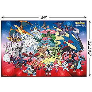 Trends International Pokemon Mega Evolutions Wall Poster 22.375" x 34", Dormitory