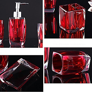 LUANT 5 Piece Bathroom Accessory Set Resin Soap Dish, Soap Dispenser, Toothbrush Holder & Tumbler