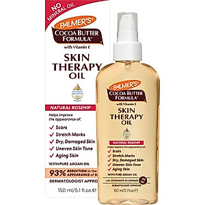 Palmer's Cocoa Butter Formula Skin Therapy Moisturizing Body Oil for Scars & Stretch Marks, Deep Body Moisturizer for Dry, Damaged Skin or Uneven Skin Tone, Rosehip Oil with Vitamin E, 5.1 Ounces