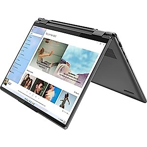 Lenovo ENOVO Yoga 7i 2-in-1 Laptop 14'' 2.2K Touchscreen12th Core i7-1255U Iris Xe Graphics 16GB RAM 512GB SSD WI-FI 6E Thunderbolt 4 Backlit KB w/FP Windows 11 Pro RATZK 32GB USB, Storm Grey, (82QE)
