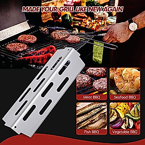 Cozilar Gas Grill Replacement Parts Grill Heat Deflectors Flavorizer Bars Heat Shield for Weber 66041, Weber Genesis II/LX 400 Series, II E-410, II S-410, II E-435, II S-435, II LX E-440, II LX S-440