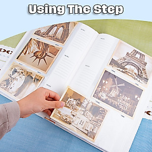 AUEAR, Photo Album Holds 4x6 300 Horizontal Pictures with Memo Space, Large Capacity Fabric Cover Photo Book for Graduation, Family Wedding Anniversary (Black)