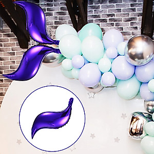 10 Pieces Mermaid Tail Balloons 24 Inches Large Curve Foil Balloon Mermaid Tail Foil Balloons Mermaid Tail Balloon Party Supplies for Birthday Baby Shower Wedding, Purple, Blue, Gold, Silver, Rose Red